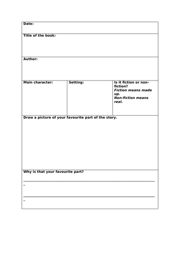 'Boxing up the Story' English Activity KS1 Self Evaluation Story of the ...