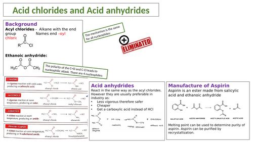AQA A level Organic Chemistry Knowledge Organisers | Teaching Resources