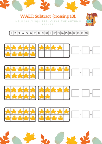 KS1 Clear the Leaves Subtraction - Maths Activity | Teaching Resources