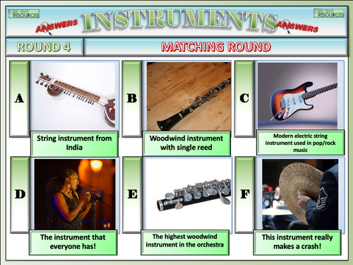 Musical Instruments Quiz | Teaching Resources