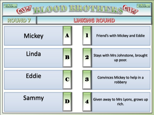 Blood Brothers Quiz | Teaching Resources