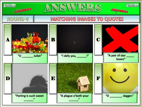 Shakespeare - Romeo and Juliet Quiz | Teaching Resources