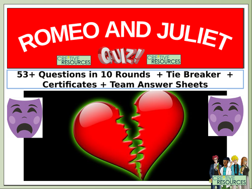 Shakespeare - Romeo and Juliet Quiz | Teaching Resources