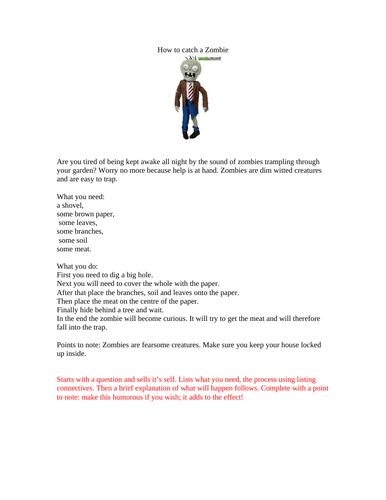 Zombie Writing KS3 English | Teaching Resources