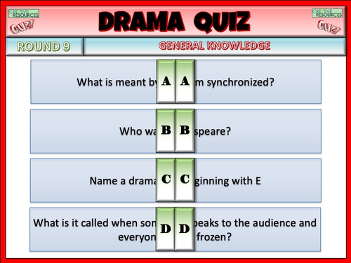 End of Term Drama Quiz | Teaching Resources