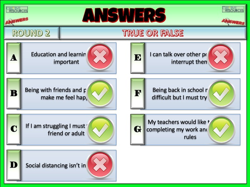 Back to School Quiz - Primary Students | Teaching Resources