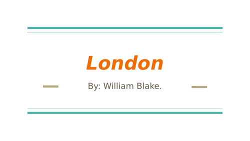 London by William Blake | Teaching Resources