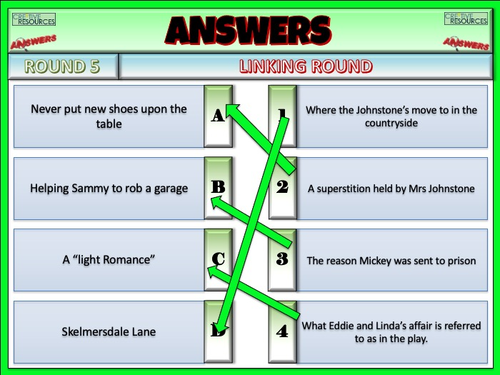 Blood Brothers Quiz | Teaching Resources