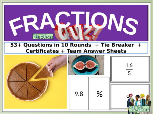 Fractions Ks3 Maths Revision Quiz | Teaching Resources