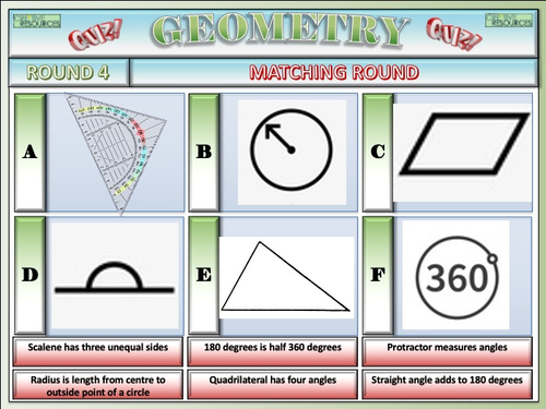 Geometry Ks3 Maths Revision Quiz | Teaching Resources