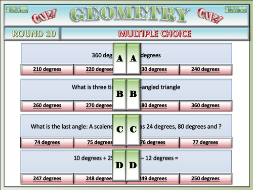 Geometry Ks3 Maths Revision Quiz | Teaching Resources