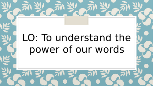 Power of our Words PSHE Lesson (Apples experiment) | Teaching Resources