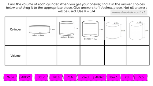 Volume of Cylinders DIGITAL Activity for Google Distance Learning ...