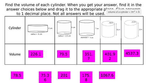 Volume of Cylinders DIGITAL Activity for Google Distance Learning ...
