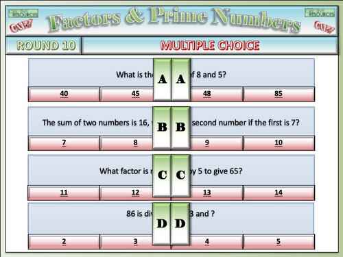 Multiples, factors and Prime Numbers | Teaching Resources