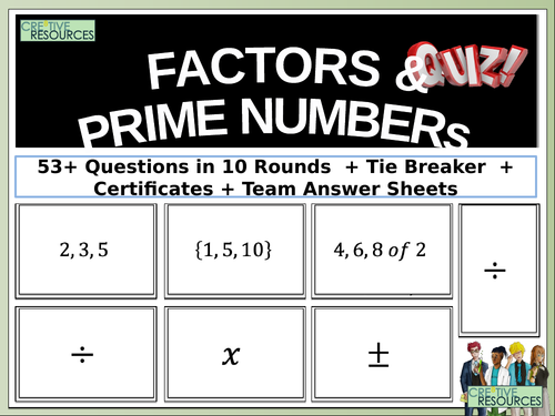 Multiples, factors and Prime Numbers | Teaching Resources