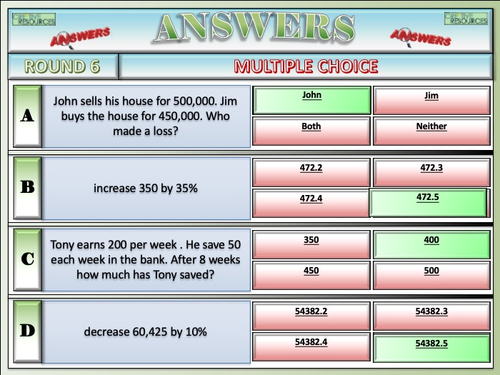 Personal Finance Maths Quiz | Teaching Resources