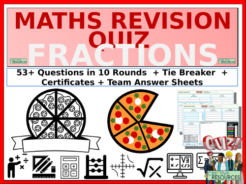 Fractions maths Quiz | Teaching Resources
