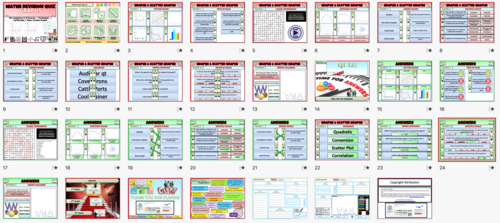 Graphs and Scatter Diagrams Maths quiz | Teaching Resources