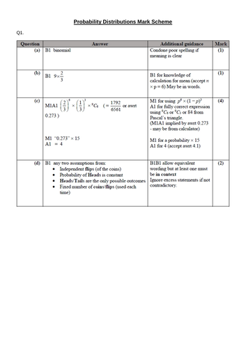 Probability Distributions Exam Questions (GCSE Statistics) | Teaching ... Probability Distributions Exam Questions (GCSE Statistics) | Teaching ...
