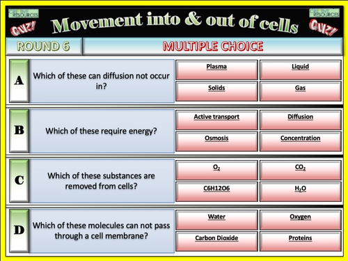 Science Quiz Movement cells | Teaching Resources