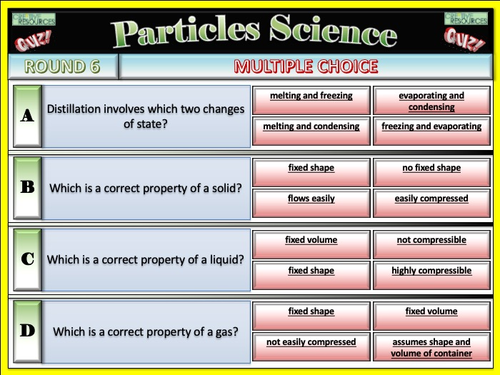 Particles Science Quiz | Teaching Resources