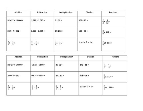 Daily Maths Arithmetic | Teaching Resources