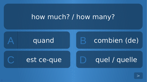 French Question Words Multiple Choice Quiz | Teaching Resources