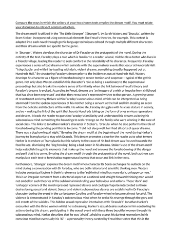 Dracula - The Dream Motif | Teaching Resources