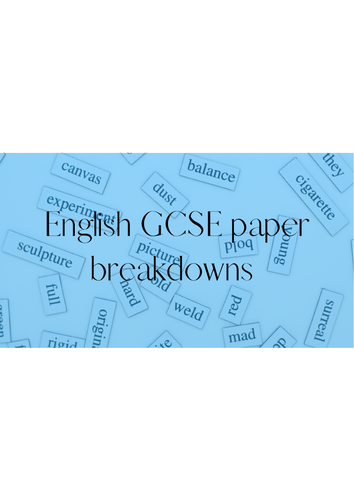 English GCSE AQA paper breakdown - inserts | Teaching Resources