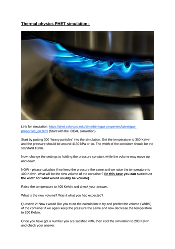 IB DP Physics - Gas / thermal energy | Teaching Resources
