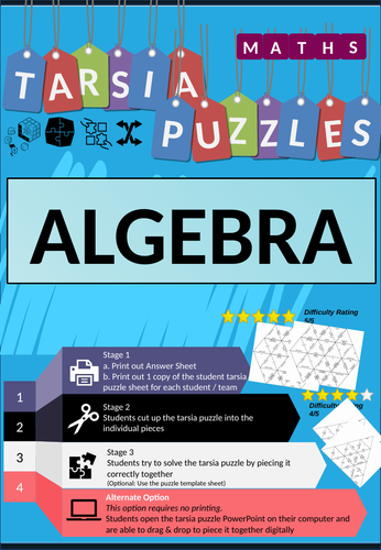Algebra Tarsia Maths Puzzles | Teaching Resources