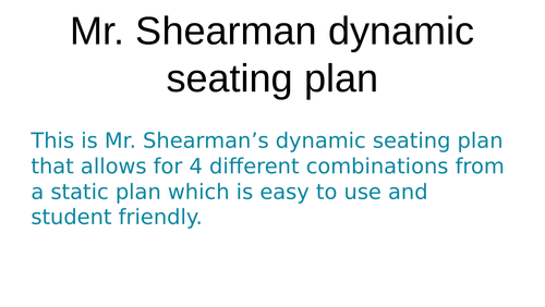 Dynamic Seating plan | Teaching Resources
