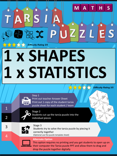 Numbers Statistics Tarsia Maths Puzzles | Teaching Resources