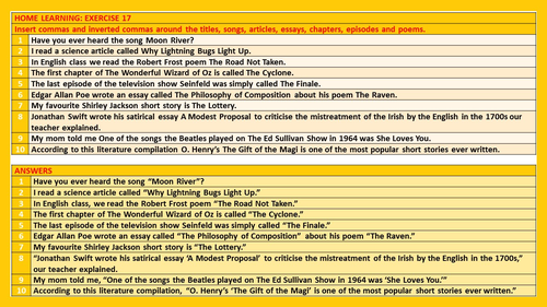 COMMAS AND INVERTED COMMAS - PUNCTUATION: 26 GOOGLE SLIDES | Teaching ...