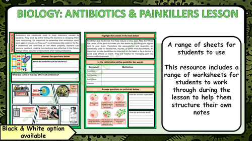 KS4 AQA GCSE Biology (Science) Antibiotics & Painkillers Lesson ...