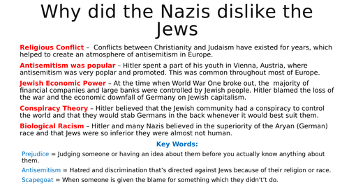 Key Stage Three: The Holocaust | Teaching Resources