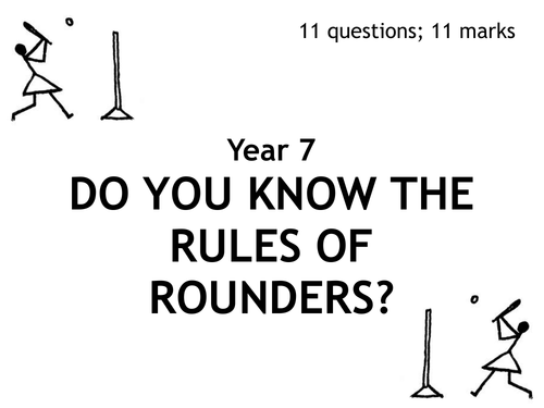 Year 7 Rounders rules quiz | Teaching Resources