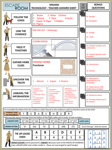 Spanish Escape Room - Technology | Teaching Resources