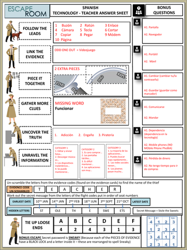 Spanish Escape Room - Technology | Teaching Resources
