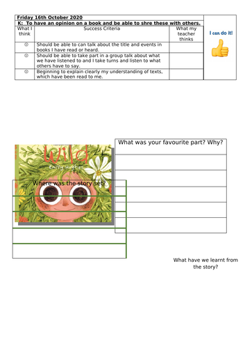 Wild by Emily Hughes 2 Week English Unit KS1 | Teaching Resources