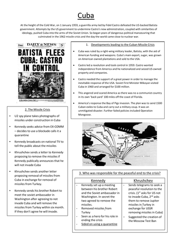 Cold War revision sheets | Teaching Resources