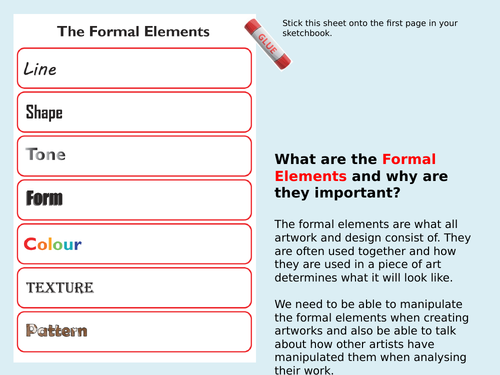Introduction To The Formal Elements Teaching Resources