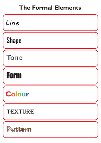 Introduction to The Formal Elements | Teaching Resources