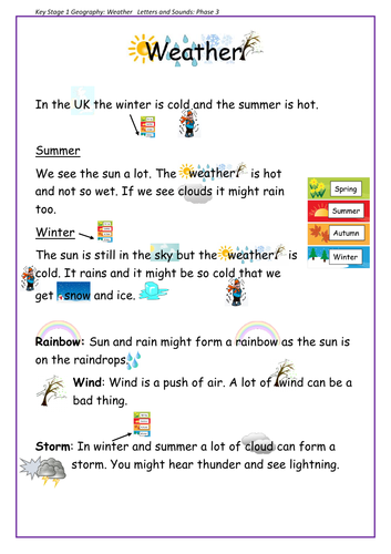 KS1 Weather: Phase 2-6 texts | Teaching Resources