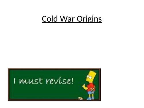 Origins of the Cold War revision powerpoint | Teaching Resources
