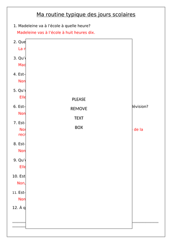 FRENCH VERBS - MA ROUTINE SCOLAIRE - My School day routine | Teaching ...