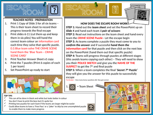 French Escape Room - Family Relationships | Teaching Resources