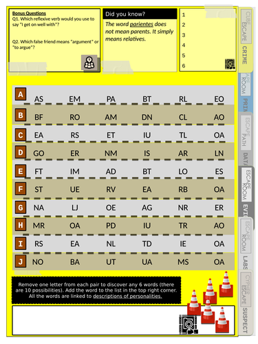 Spanish Escape Room | Teaching Resources