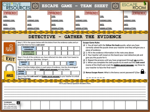 Atomic Bomb - History Escape Room | Teaching Resources